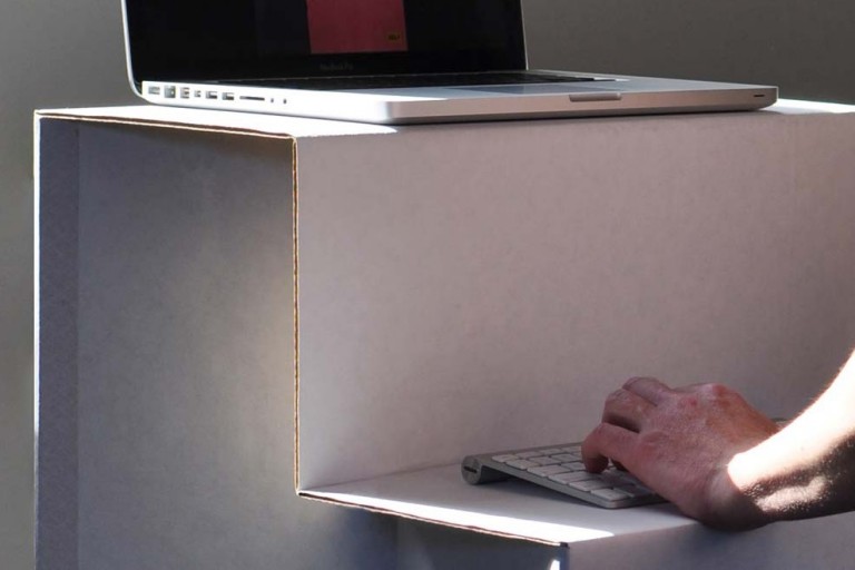 Flat-Packed Standing Desk is Made Entirely Out of Cardboard